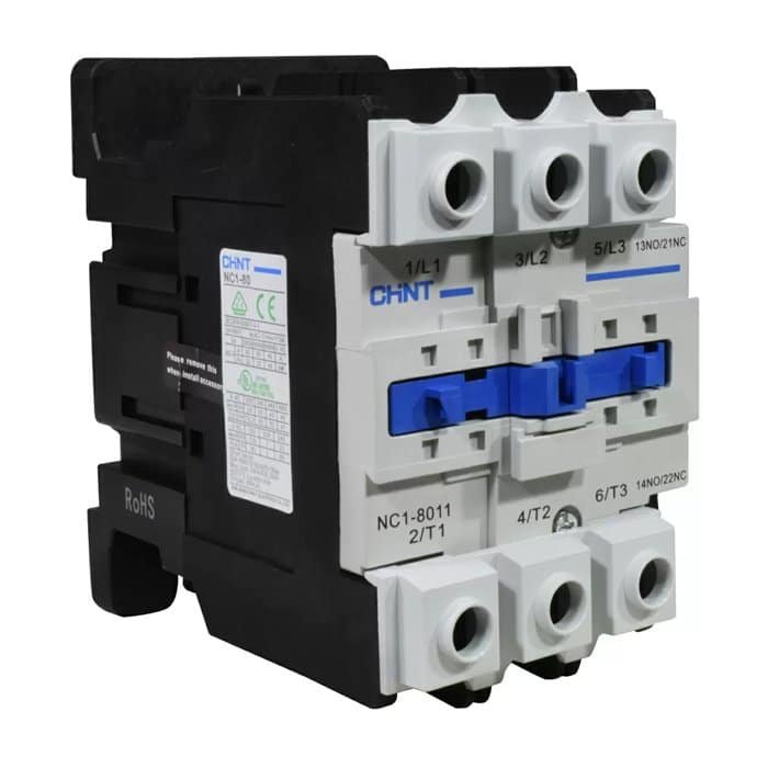 Contactor Chint | Tripolar | 80 Amp (AC3) | Bobina 220 Vac | 1NA + 1NC | NC1-8011 | 220 Vac ...